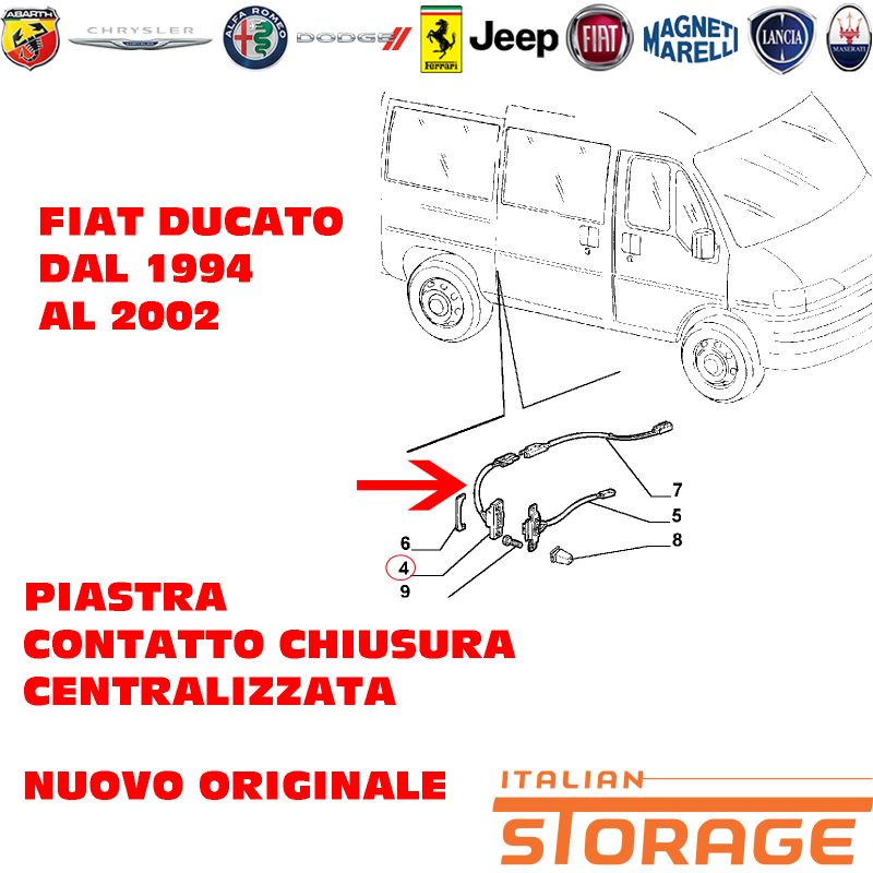 1317664080 1312713080, Fiat Ducato Piastra Contatto Chiusura ...