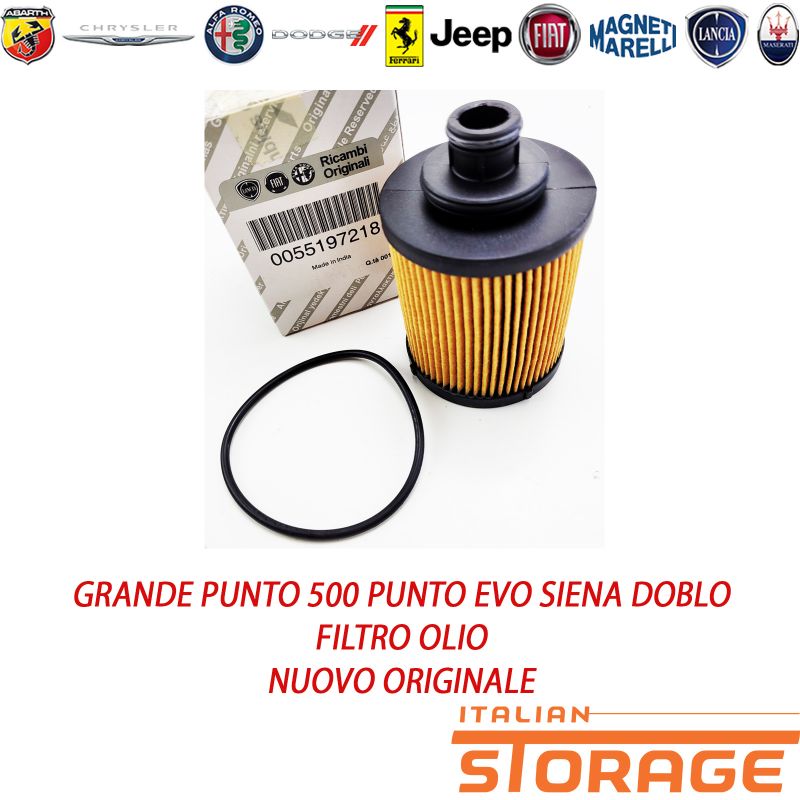55197218, Grande Punto 500 Punto Evo Siena Doblo Filtro Olio Nuovo ...