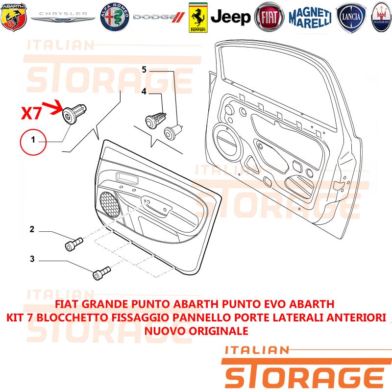 46408953, Fiat Grande Punto Abarth Evo Abarth Kit 7 Blocchetto ...