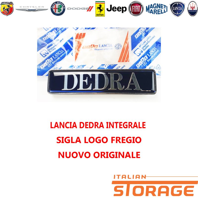 82454277, Lancia Dedra Integrale Sigla Logo Fregio Nuovo Originale 82454277