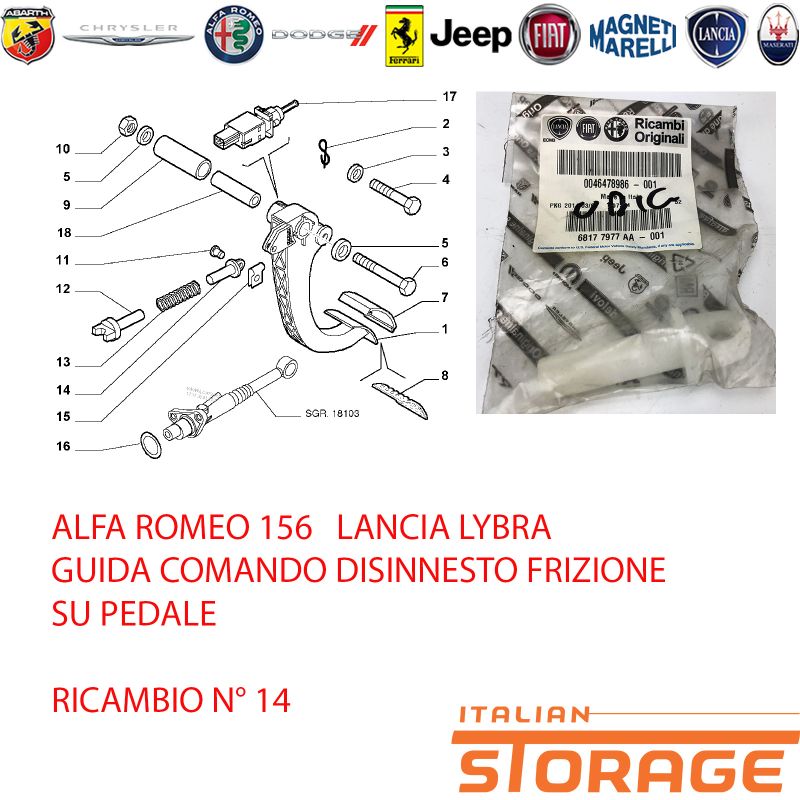46478986 60814134, Alfa Romeo 156 Lancia Lybra Guida Comando Disinnesto ...