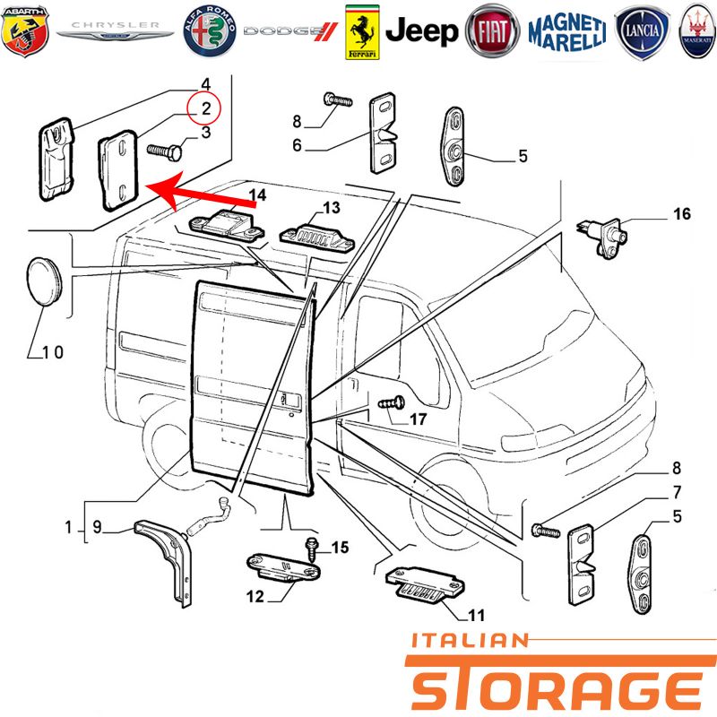 1313644080, Fiat Ducato Tassello Centraggio Porta Laterale Scorrevole ...